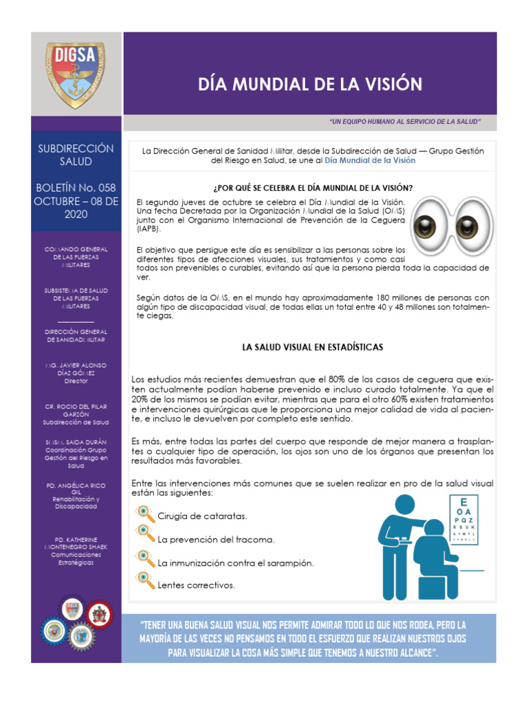 BoletIn N.058 - DIa Mundial de La VisiOn 2020 | PDF | Percepción visual ...