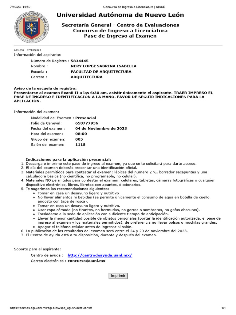 UANL Pase Exam | PDF | Informática