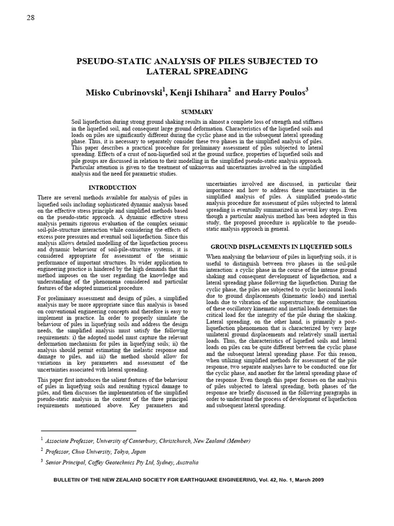 Pseudo Static Analysis of Piles Subjecte | PDF | Applied And ...