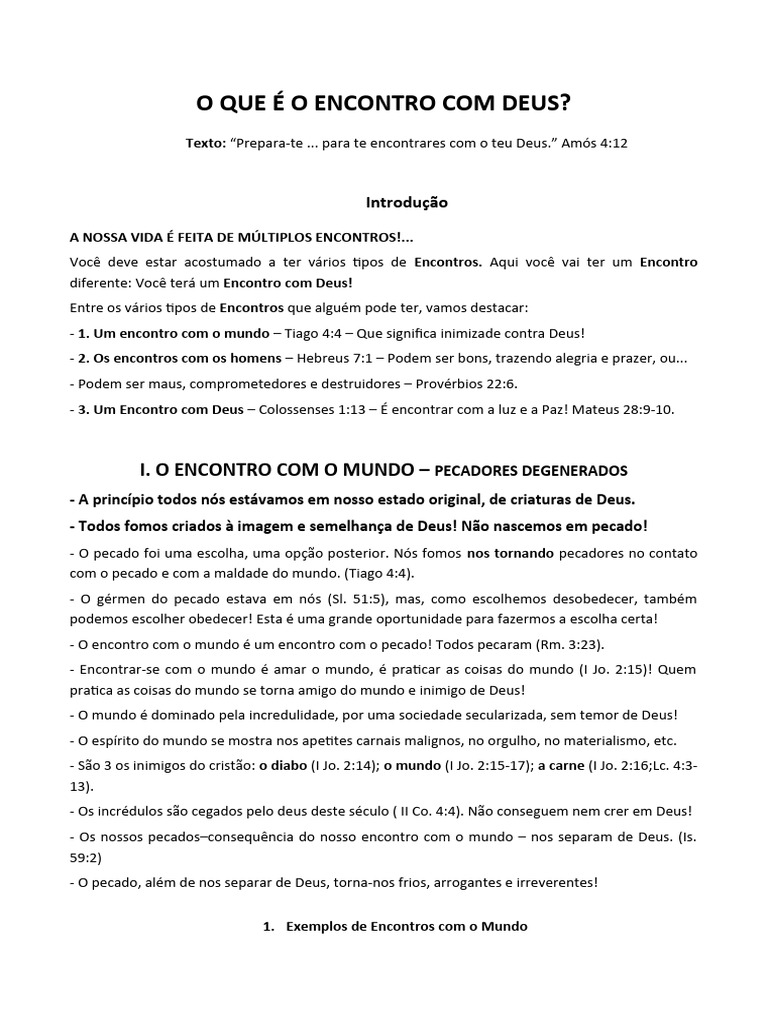 2-O QUE É O ENCONTRO COM DEUS (1) | PDF