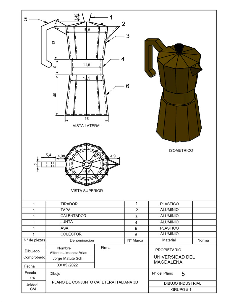 Cafetera Italiana Alfonso Jimenez | PDF