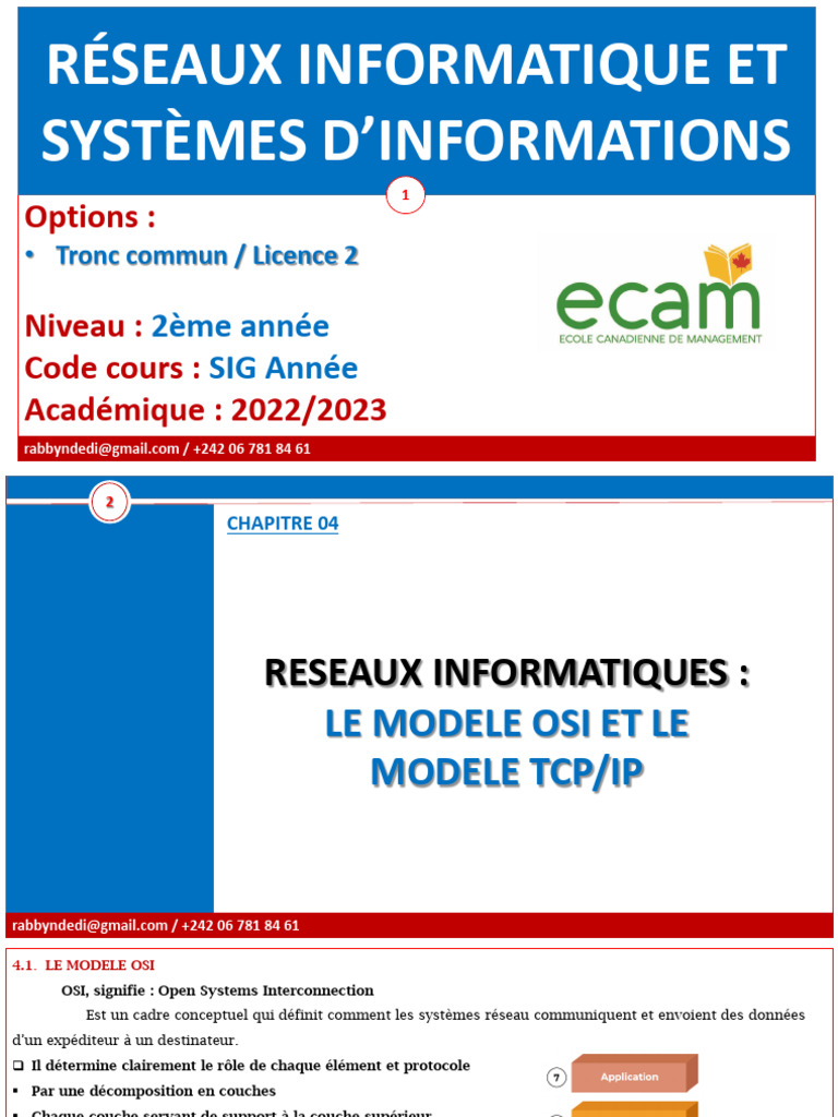 Chapitre 4 Le Modele OSI Et TCP - IP | PDF | Suite des protocoles Internet | Protocoles Internet