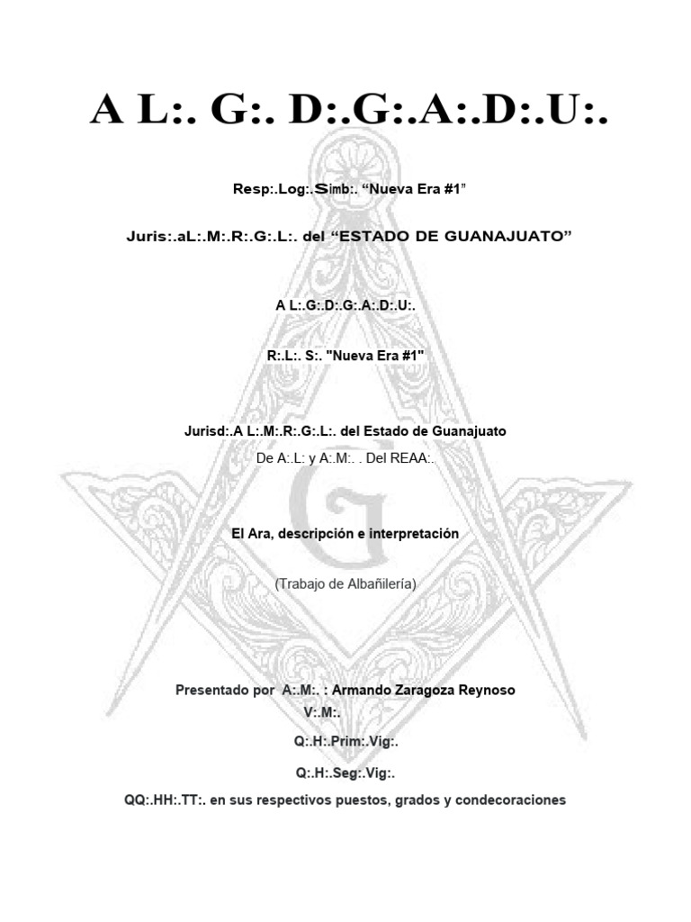 El Ara en la Masonería: Significado y Uso | PDF