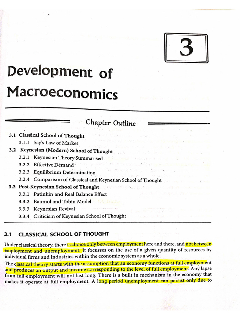 Development of Macroeconomics - Schools Economics-II | PDF