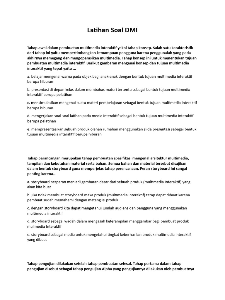 Latihan Soal DMI | PDF