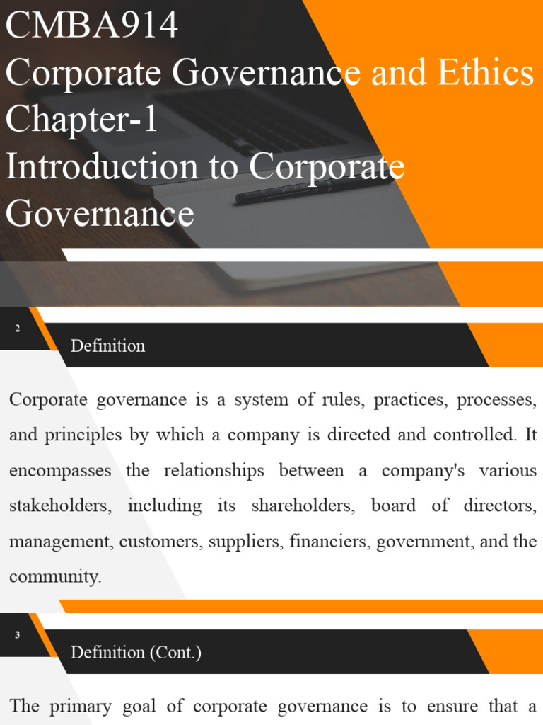 Chapter 1 Introduction of Corporate Governance | PDF | Corporate ...
