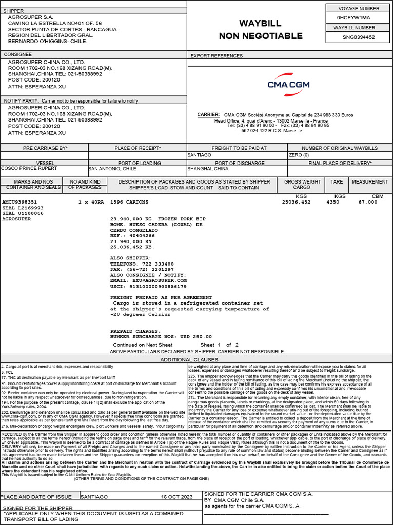 Documento 7 | PDF | Cargo | Bill Of Lading