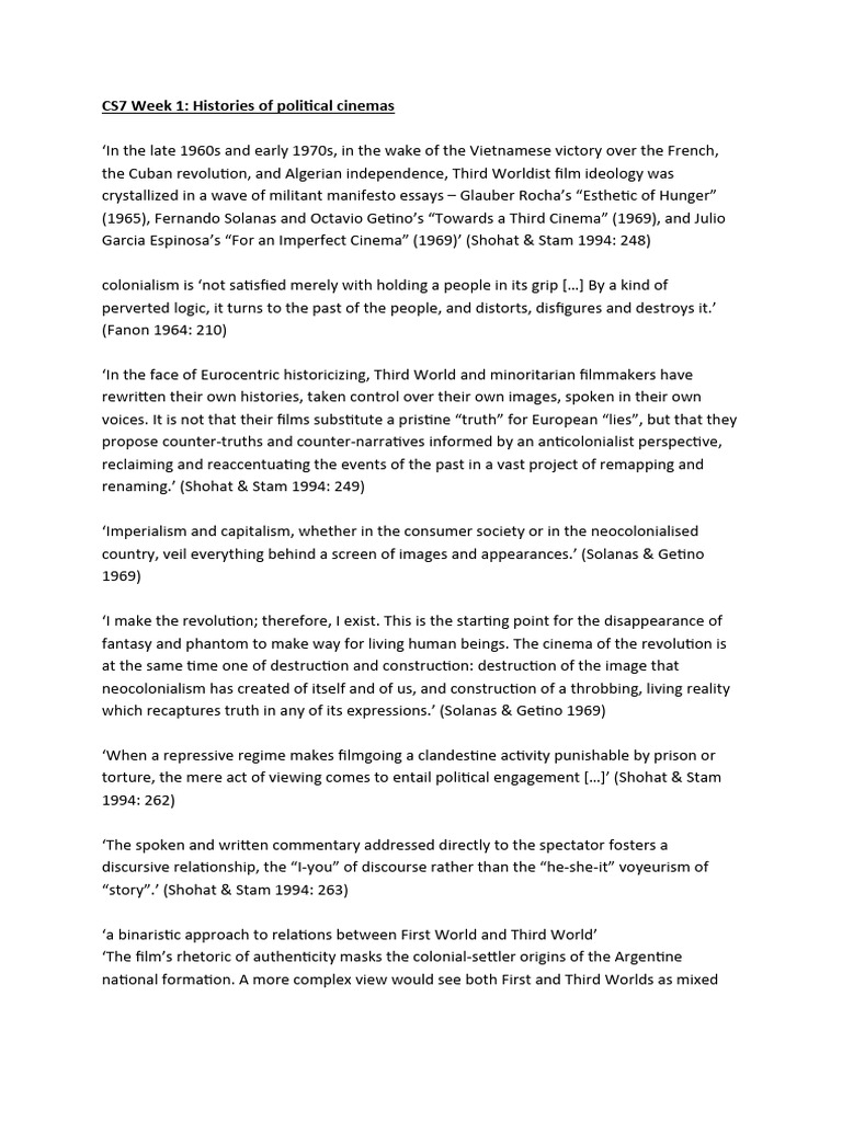 CS7 Week 1 Handout 2023 | PDF | Politics | History
