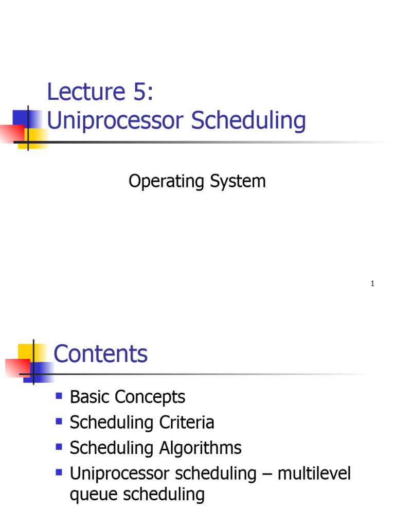 Lecture 5 Uniprocessor Scheduling | PDF | Computers