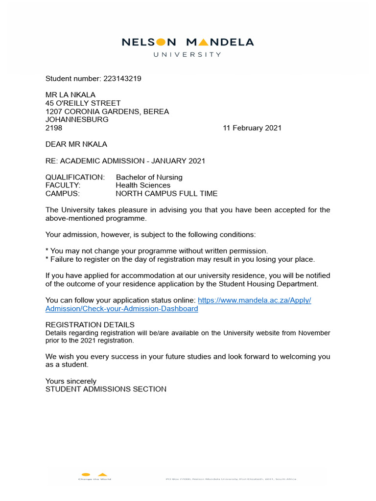 Final Acceptance Letter | PDF