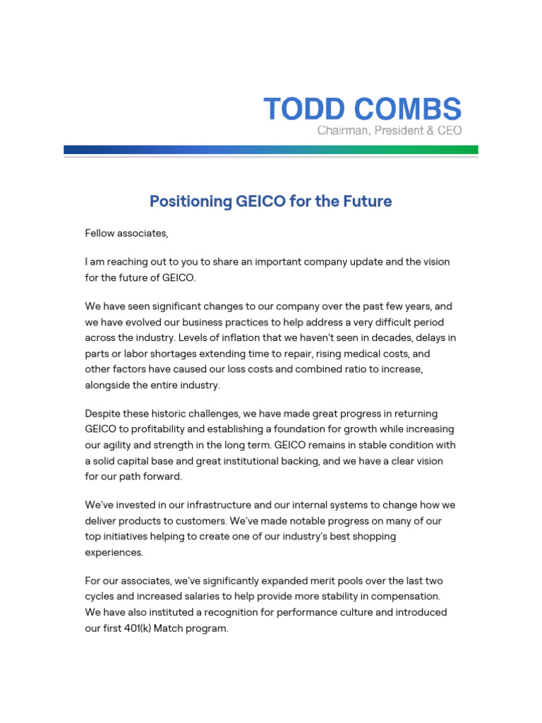 Positioning GEICO For The Future | PDF | Business | Economies