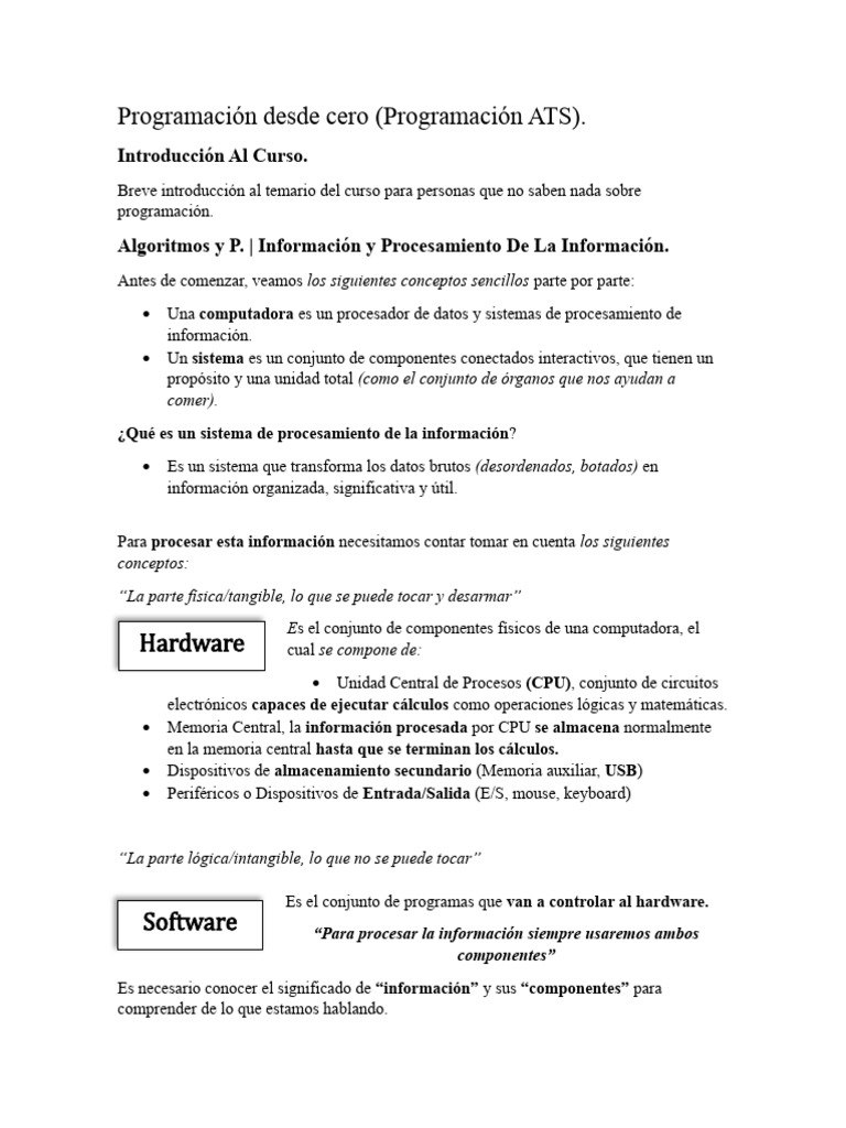 Curso Básico de Programación ATS | PDF | Lenguaje de programación | Programación