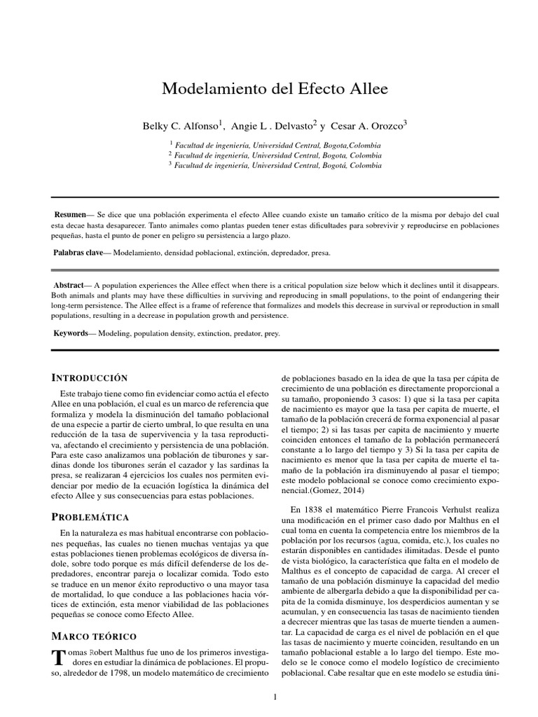 Modelamiento y Simulaci N Del Efecto Allee | PDF | Tortuga marina | Naturaleza