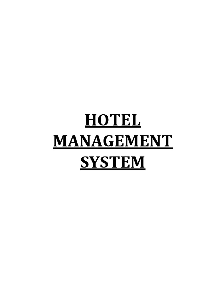 Hotel Management System | PDF