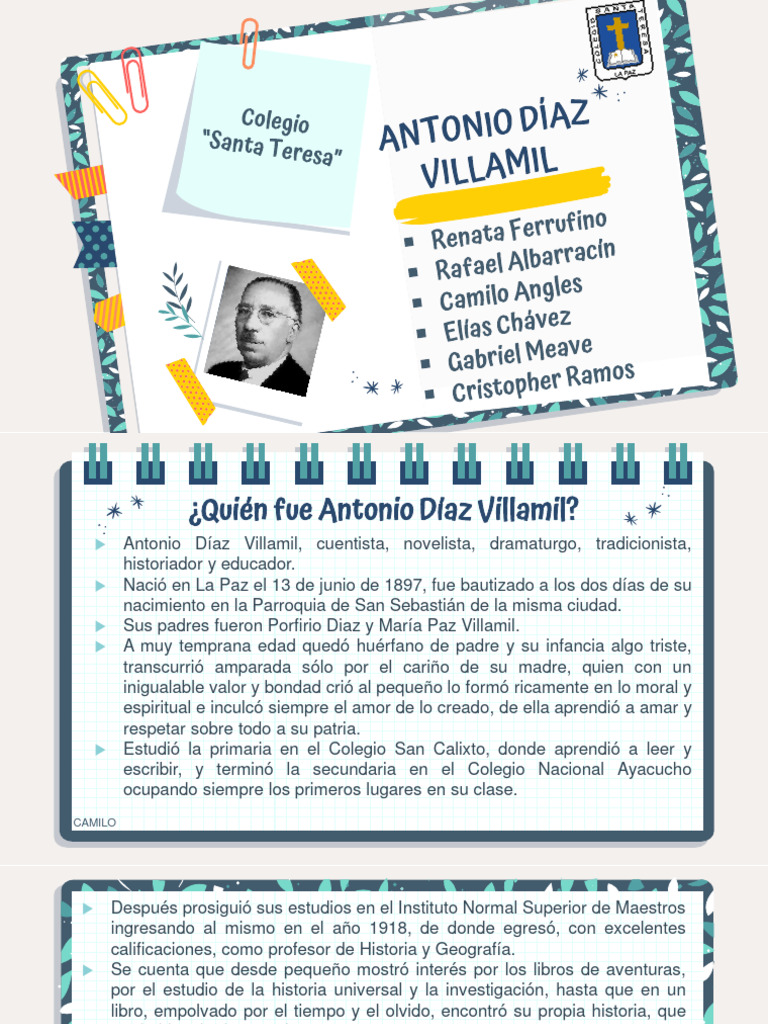 Biografía de Antonio Díaz Villamil | PDF