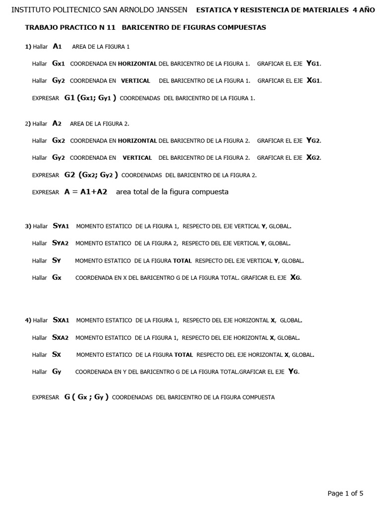 TP N 09 Ejemplo 01 Completo Baricentro de Figuras Compuestas | PDF