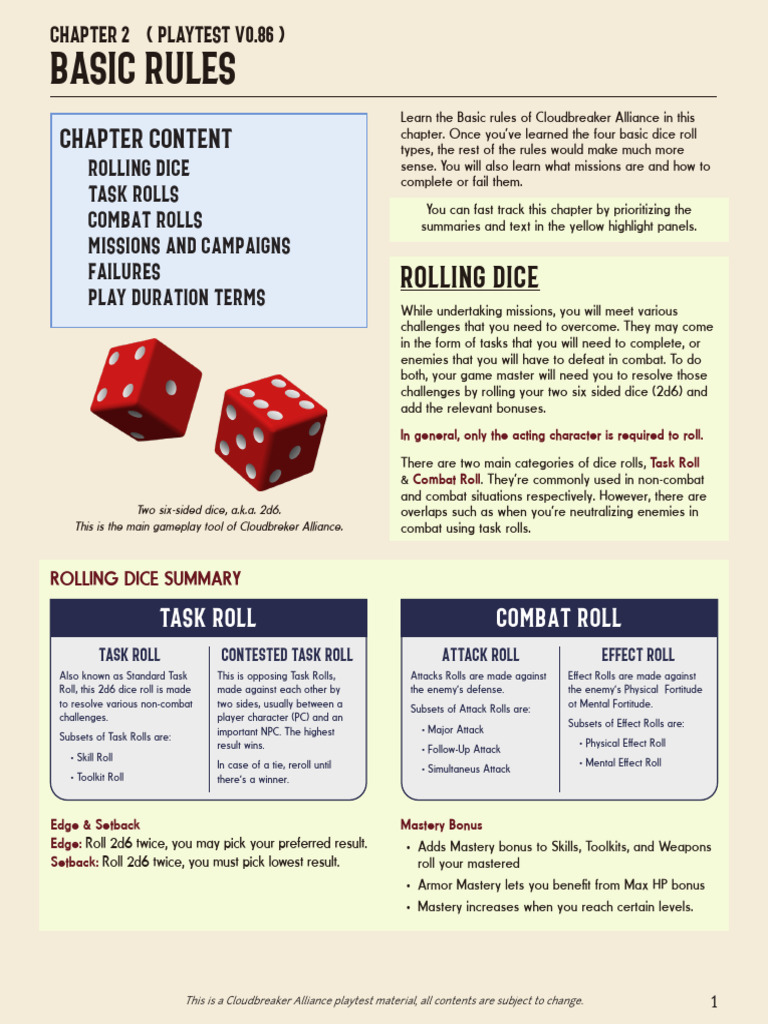 CH 02 Playtest Basic Rules V 0.86 | PDF | Gaming | Role Playing Games