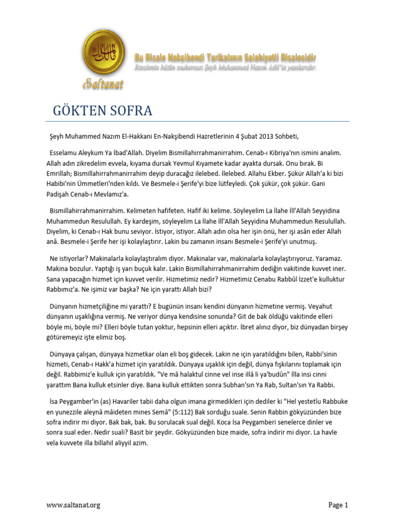 Gökten Sofra | PDF