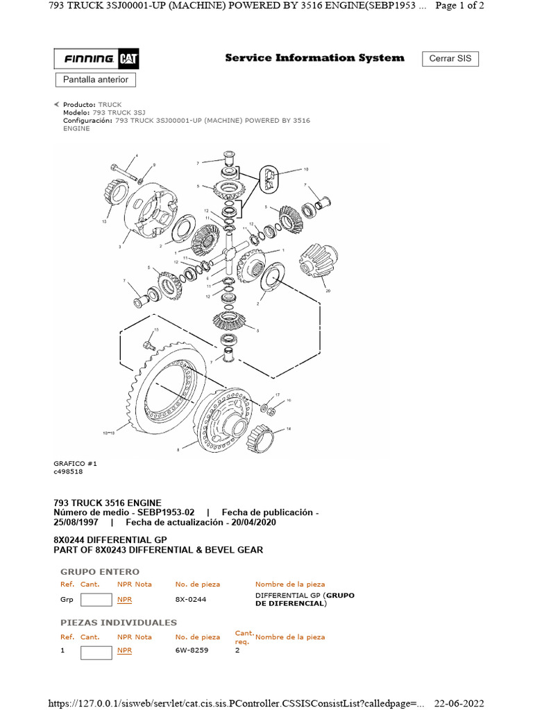 Partes Diferencial 793 | PDF