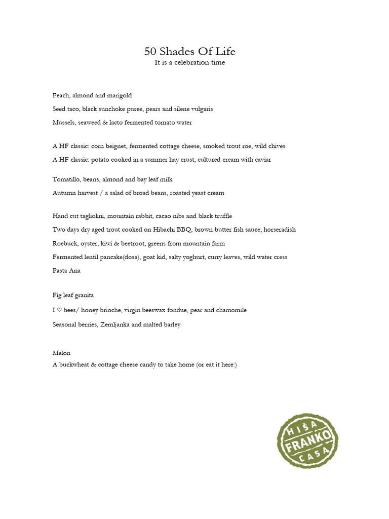 English Menu Restaurant | PDF