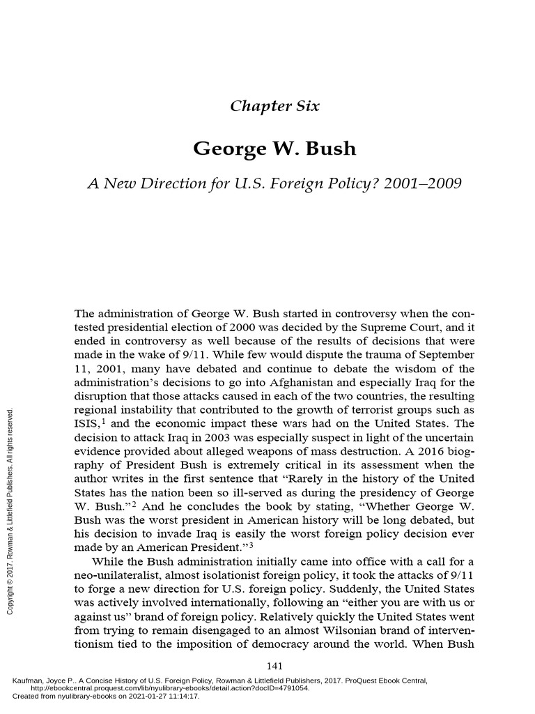 A Concise History of U.S. Foreign Policy - (6 George W. Bush) | PDF ...