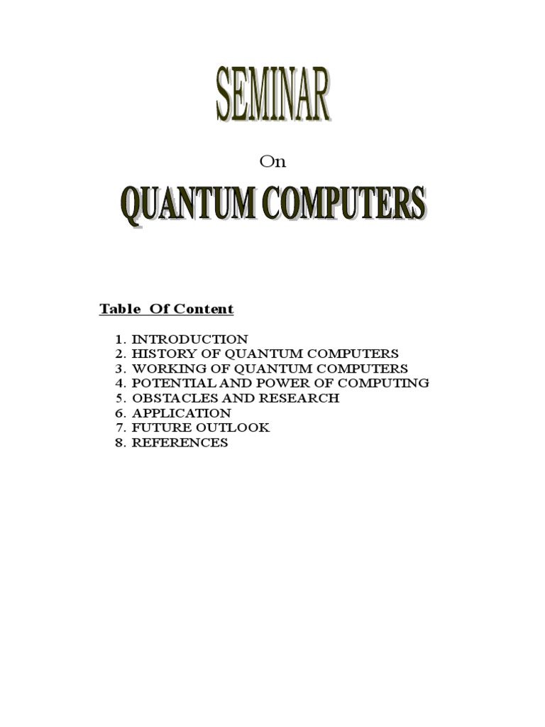 Quantam Computers | PDF | Quantum Computing | Quantum Mechanics