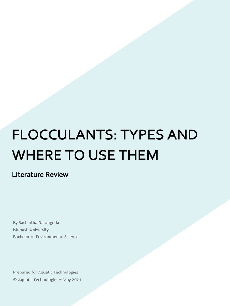 Types and Uses of Flocculants Explained | PDF | Water | Particulates