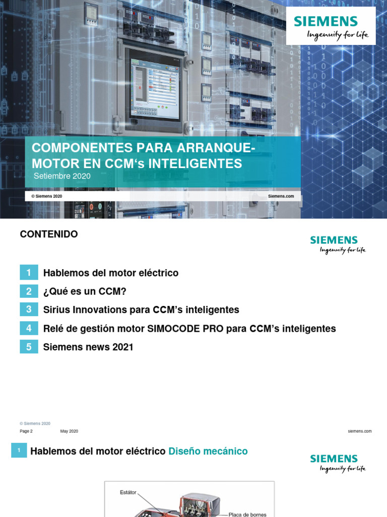 Componentes para Arranque-Motor en CCM S Inteligentes Siemens | PDF ...
