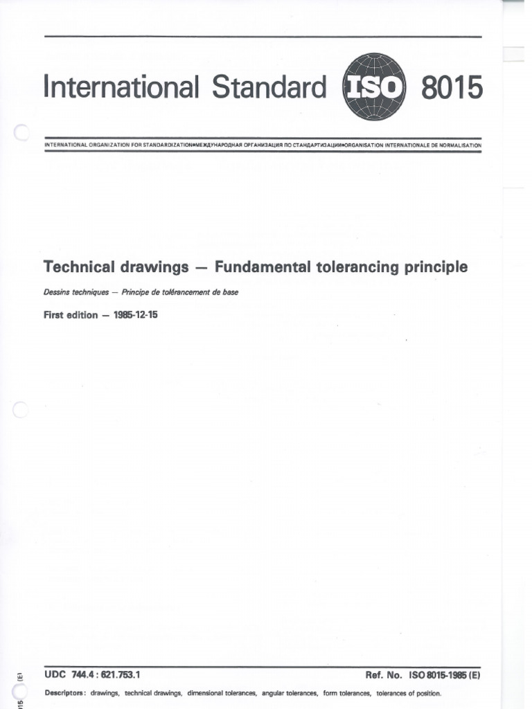 Iso 8015 - 1985 | PDF