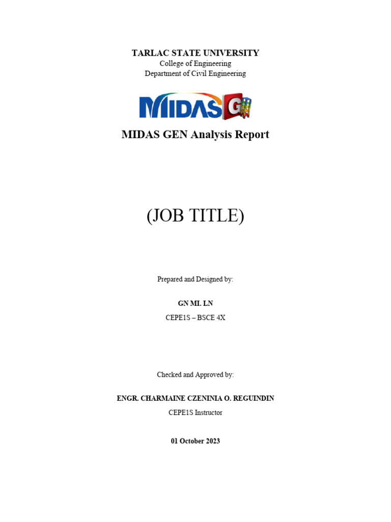 CEPES-Midas Gen Analysis Report Template | PDF