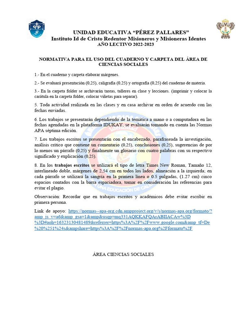 Normativa CIENCIAS SOCIALES 22-23 | PDF