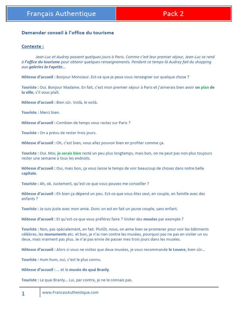 16 - Demander Conseil À L'office Du Tourisme - 2 - Article | PDF | Paris