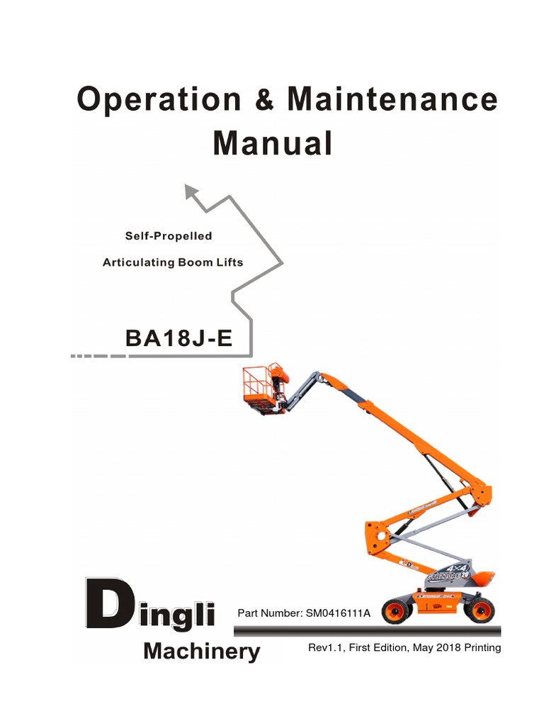 Manual Operacion Dingli Manlift en E01-18 | Download Free PDF | Crane ...