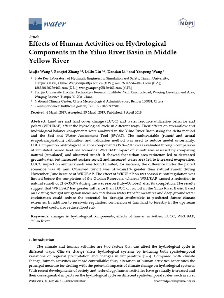Effects of Human Activities On Hydrological Compon | PDF | Surface ...
