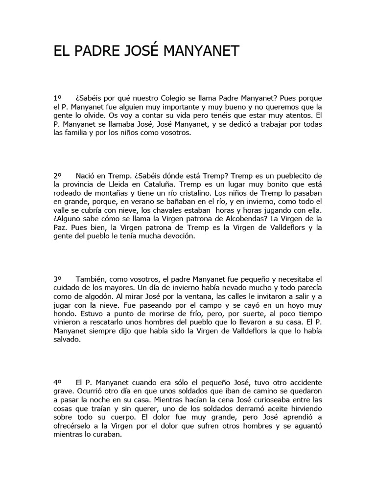 Historia Del Padre Manyanet | PDF | Jesús
