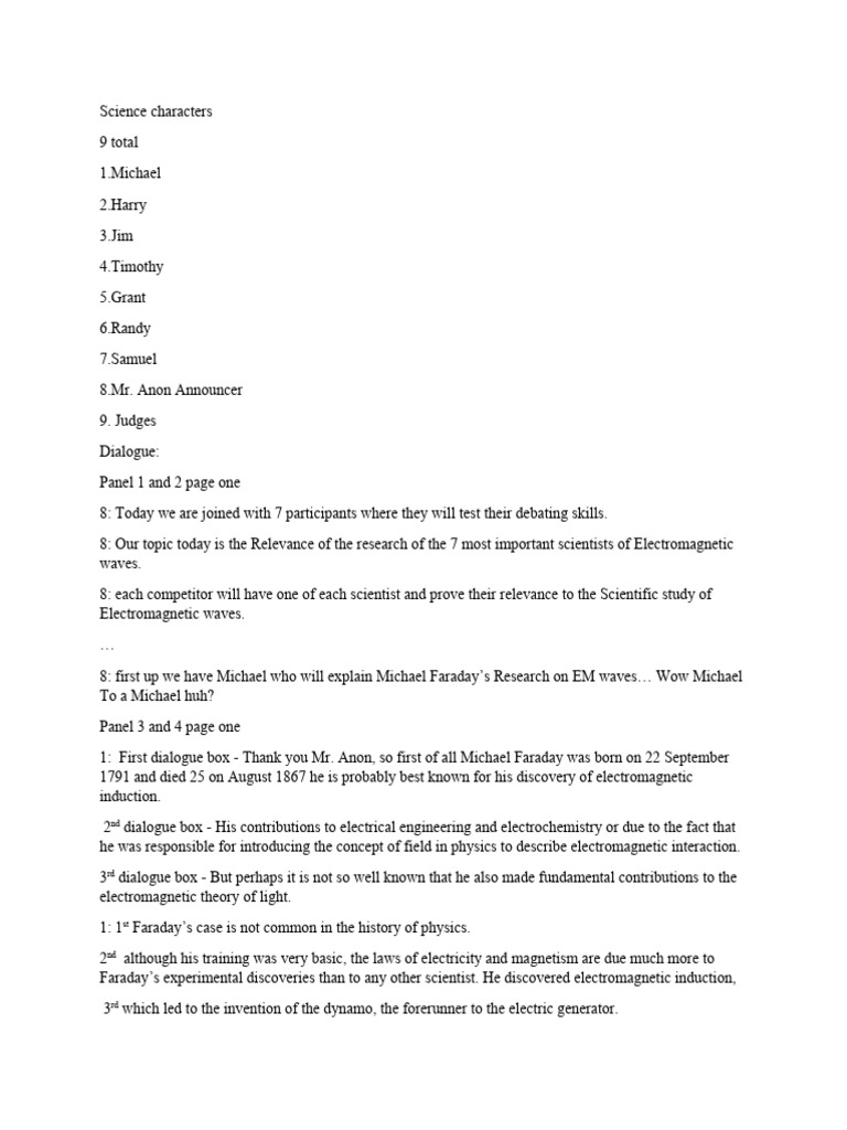 Script For Comic Strip Science 10 First Quarter | PDF ...