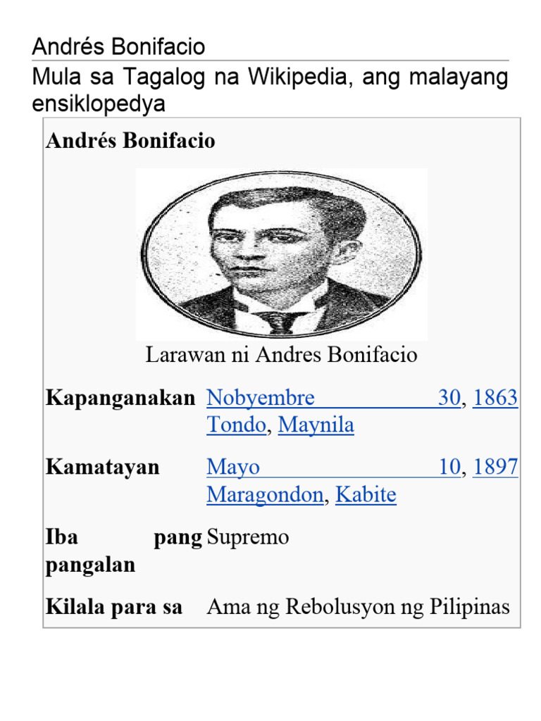 Andrés Bonifacio | PDF