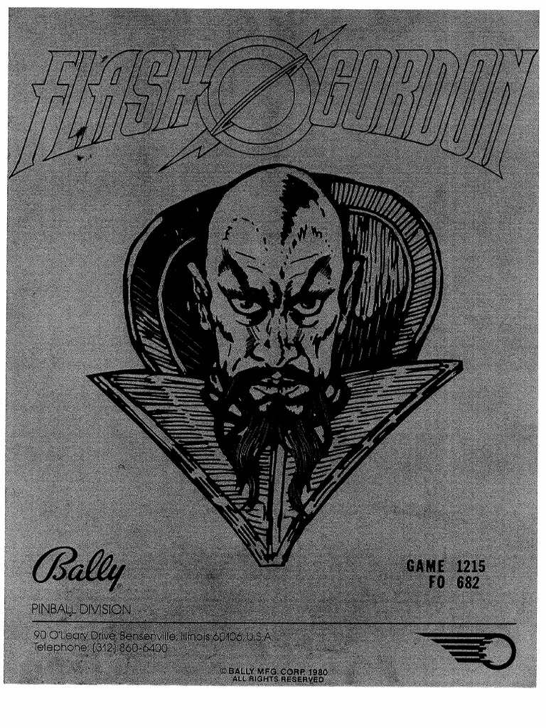 Bally 1981 Flash Gordon English Manual Undated For Vocalizer Assy and Sound Assy Paginated ...