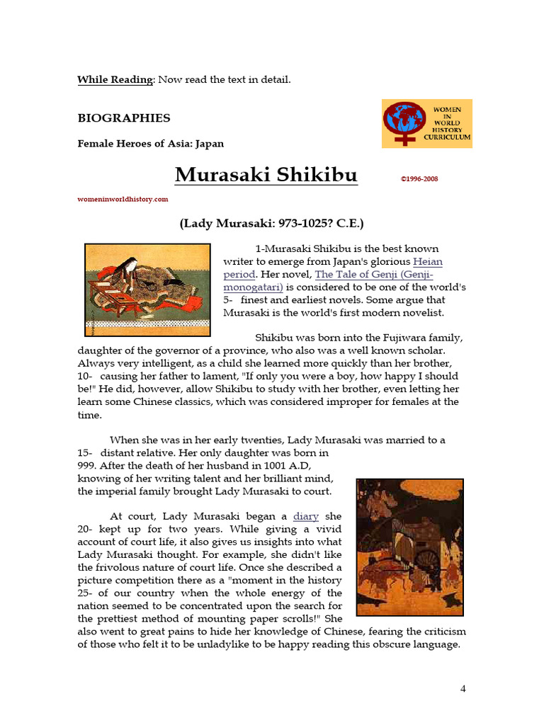 Lady Murasaki | PDF | The Tale Of Genji