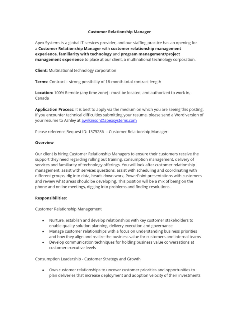 Customer Relationship Manager | Download Free PDF | Customer Relationship Management ...