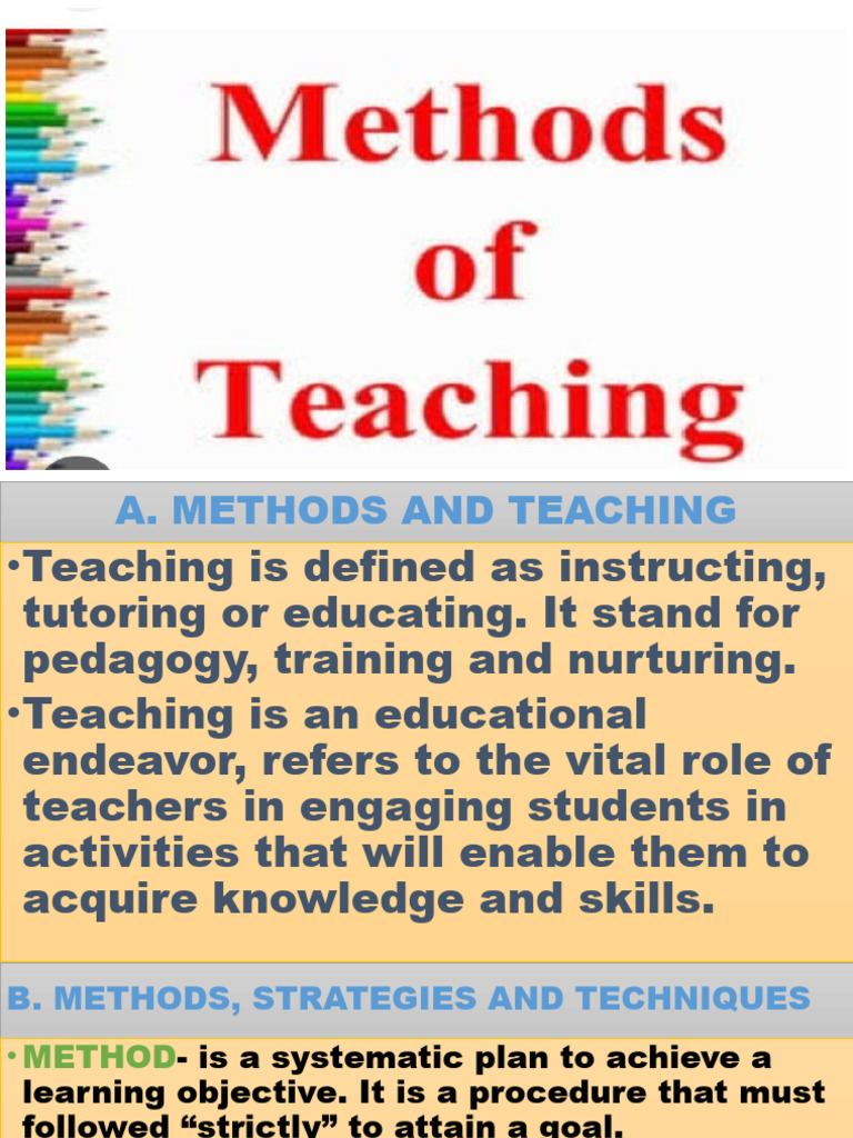 METHODS OF TEACHING Maam Jackie | PDF | Career & Growth