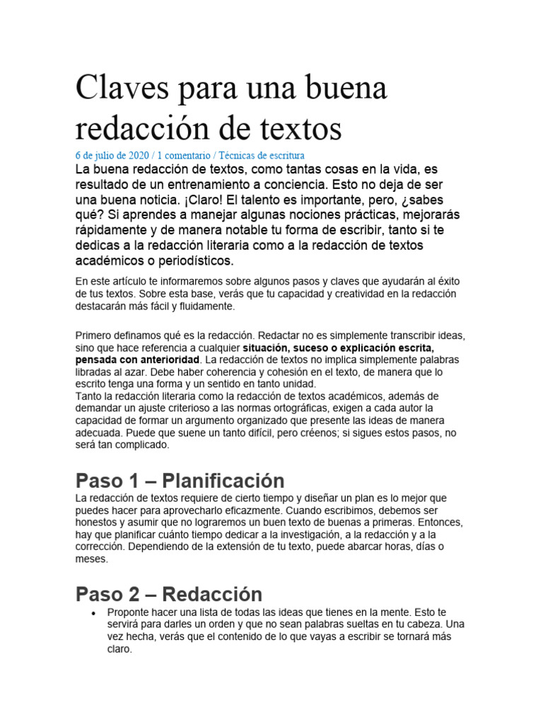 Claves para Una Buena Redaccion | PDF | Narración Claves para Una Buena Redaccion | PDF | Narración