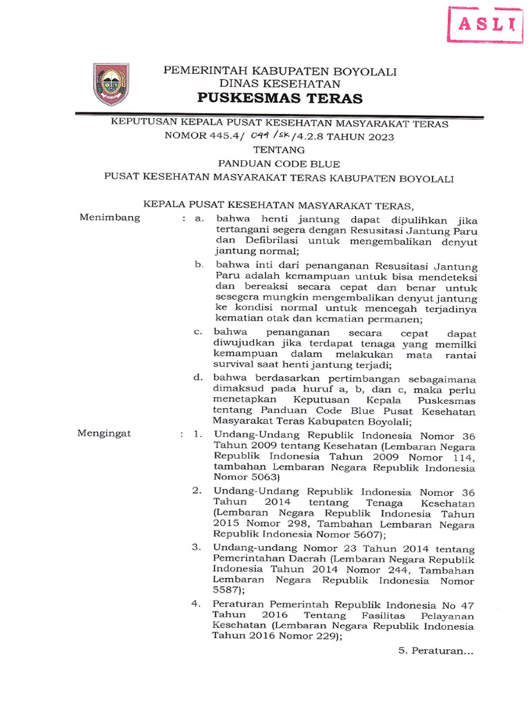 SK Panduan Code Blue | PDF