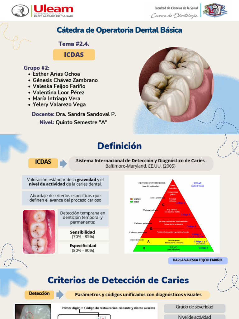 Icdas [Grupo #2] | PDF | Esmalte de dientes | Diente