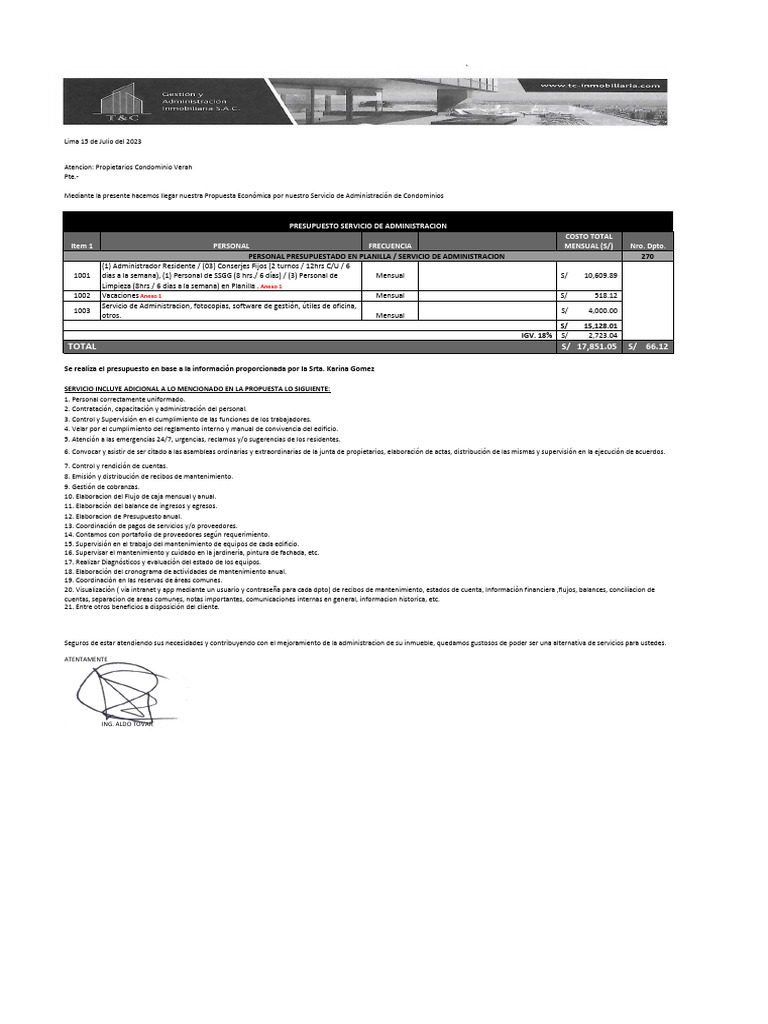 TYC Cotización | Descargar gratis PDF | Presupuesto