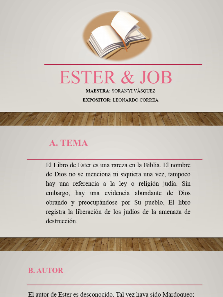 Ester & Job 7 | PDF | Esther | Libro de trabajo
