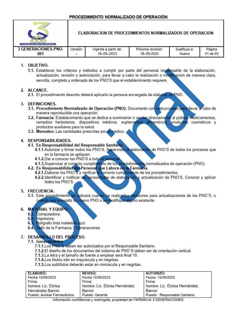 3 Generaciones-Pno-001 Elaboracion de Procedimientos Normalizados de ...