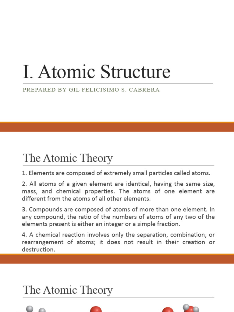 Chapter 1 - Atomic Structure | PDF