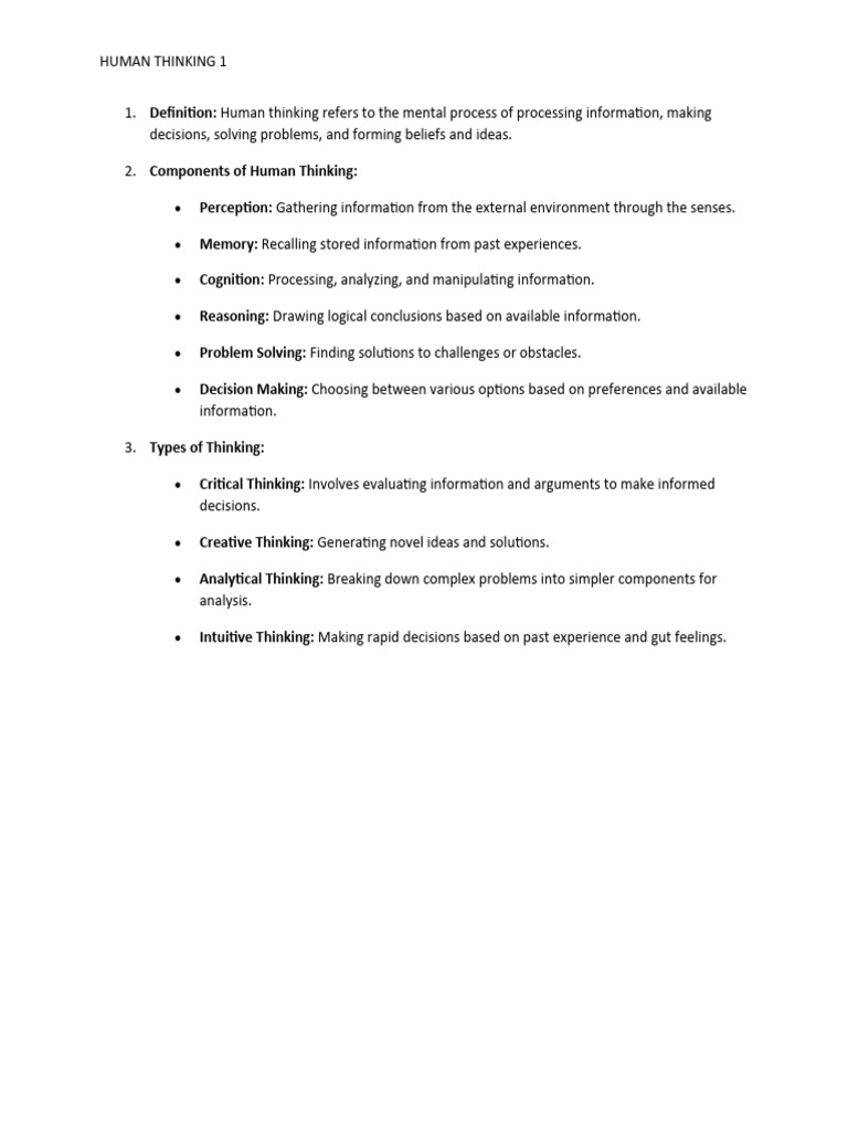 Human Thinking 1 | PDF