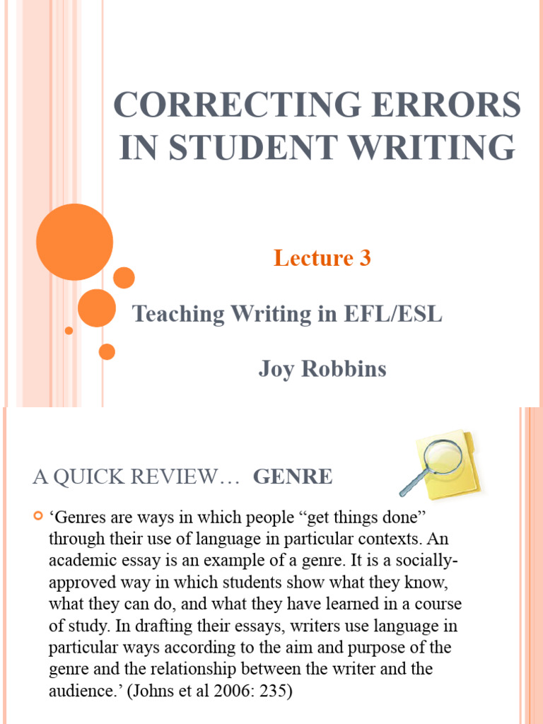 WRITING 3 Correcting Errors in Student Writing 12.JR | PDF | Career ...